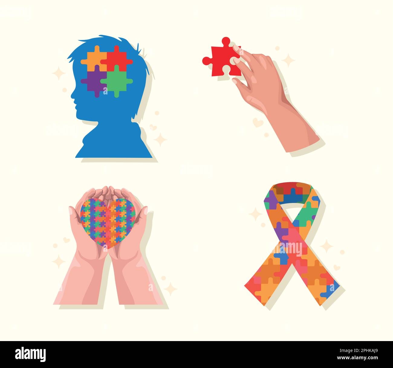 four autism day icons Stock Vector Image & Art - Alamy