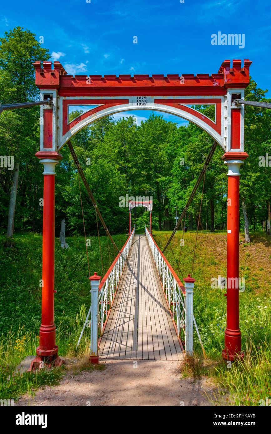 Viljandi Suspension Bridge in Estonia Stock Photo - Alamy