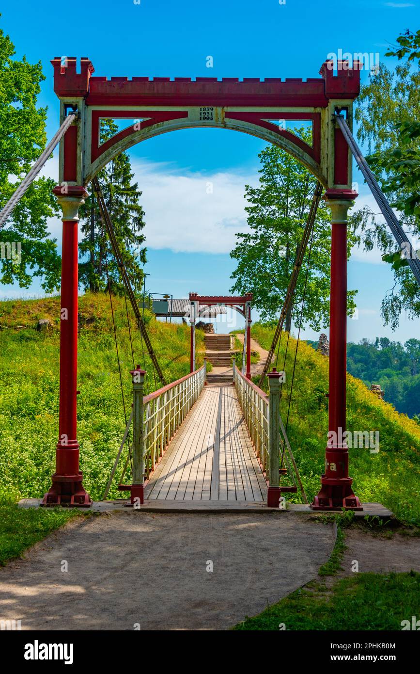 Viljandi Suspension Bridge in Estonia Stock Photo - Alamy