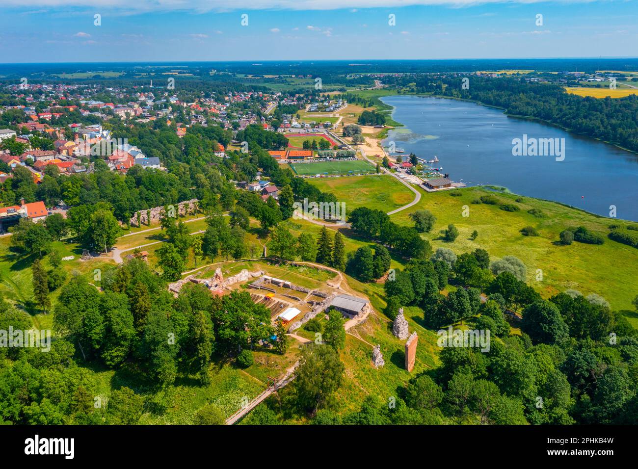 Panorama view of Viljandi Castle Ruins in Estonia Stock Photo - Alamy