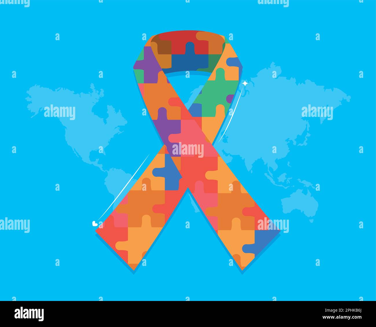 autism day ribbon campaign Stock Vector Image & Art - Alamy