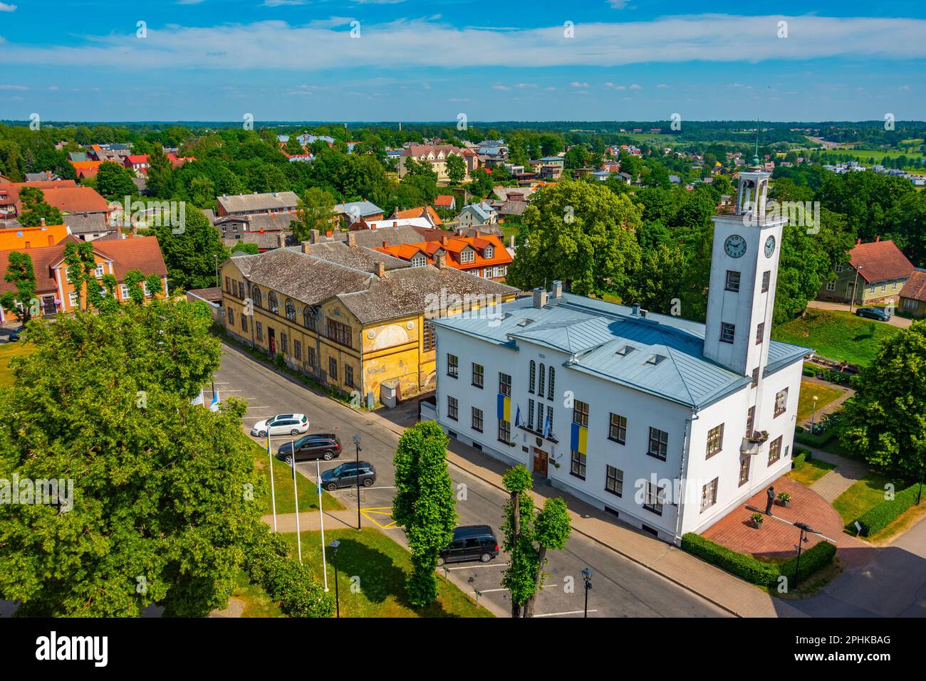 Town hall in Estonian town Viljandi Stock Photo - Alamy