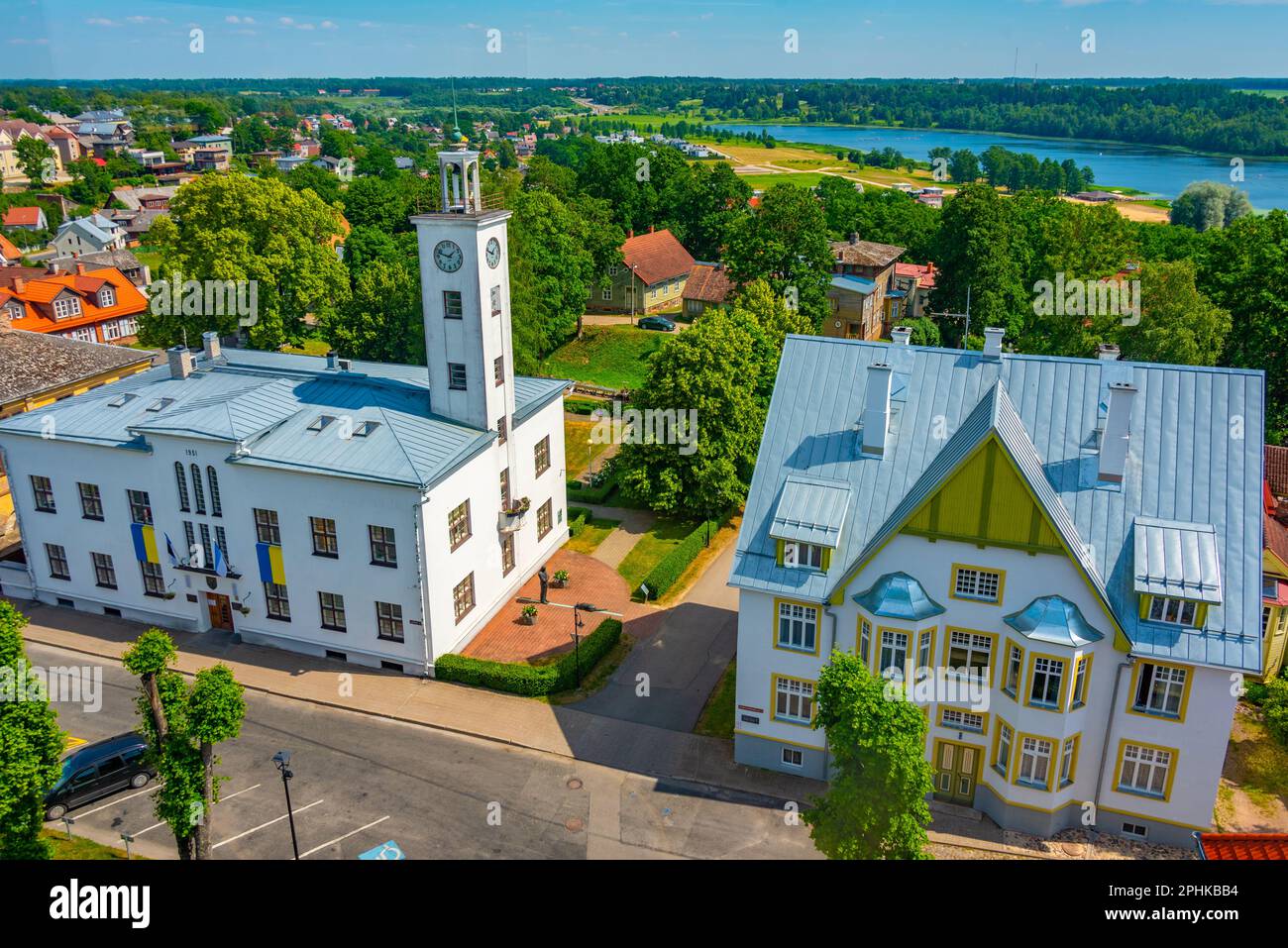 Town hall in Estonian town Viljandi Stock Photo - Alamy