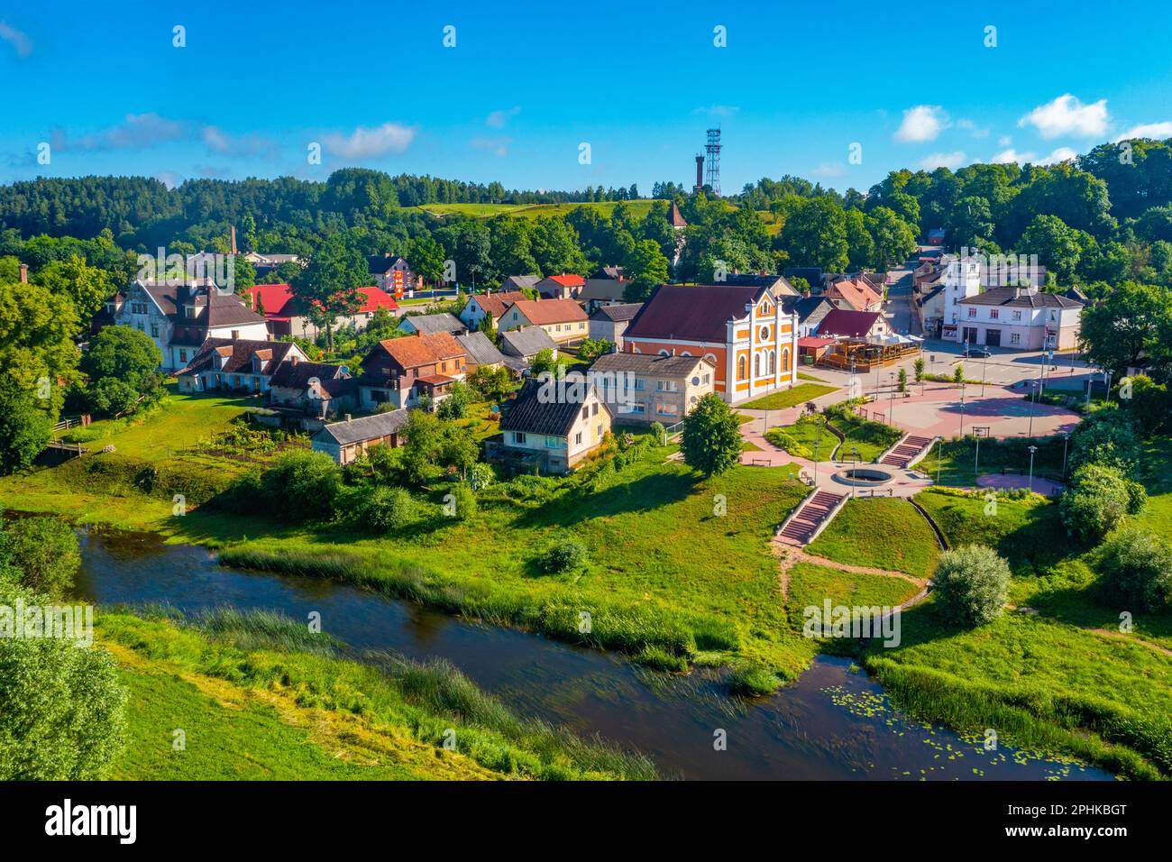 Cityscape of Latvian town Sabile Stock Photo - Alamy