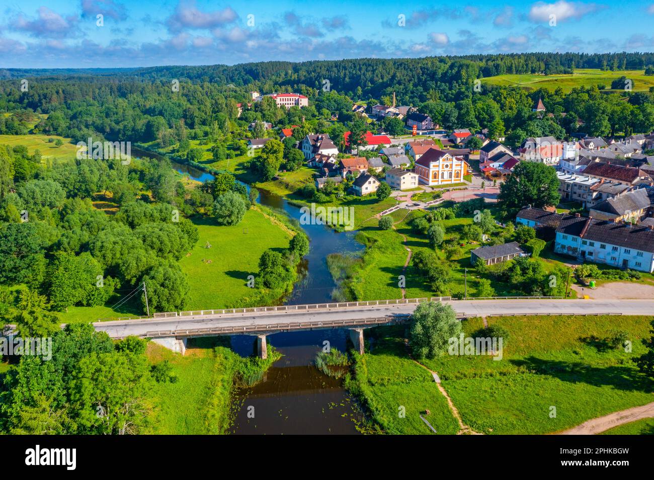 Cityscape of Latvian town Sabile Stock Photo - Alamy