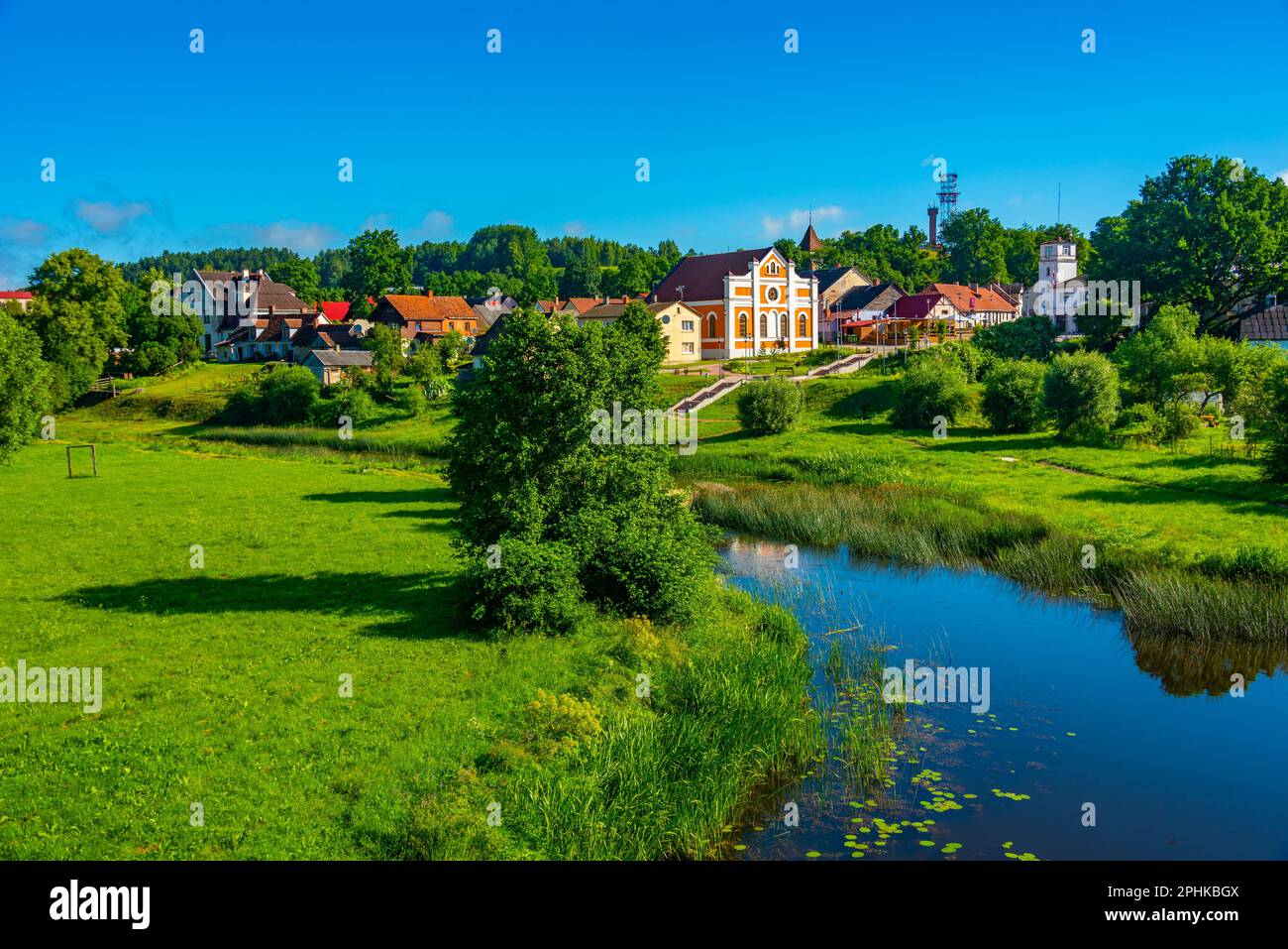Cityscape of Latvian town Sabile Stock Photo - Alamy