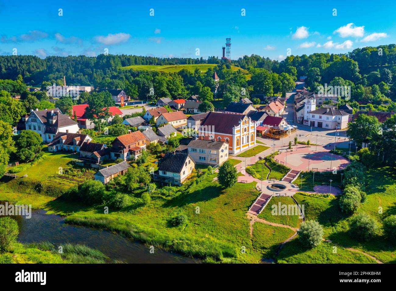 Cityscape of Latvian town Sabile Stock Photo - Alamy