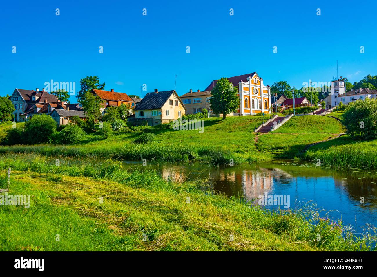 Cityscape of Latvian town Sabile Stock Photo - Alamy