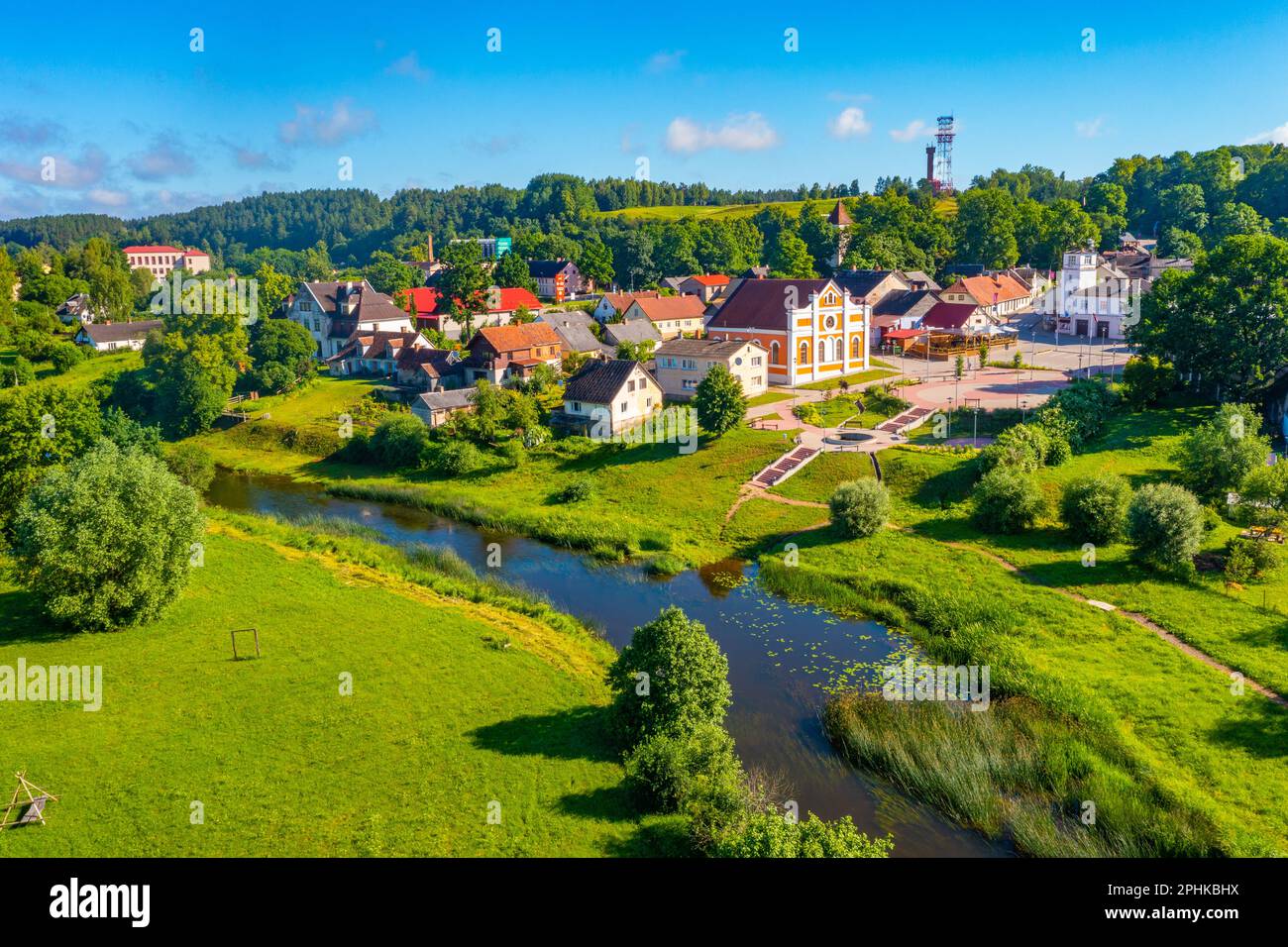 Cityscape of Latvian town Sabile Stock Photo - Alamy