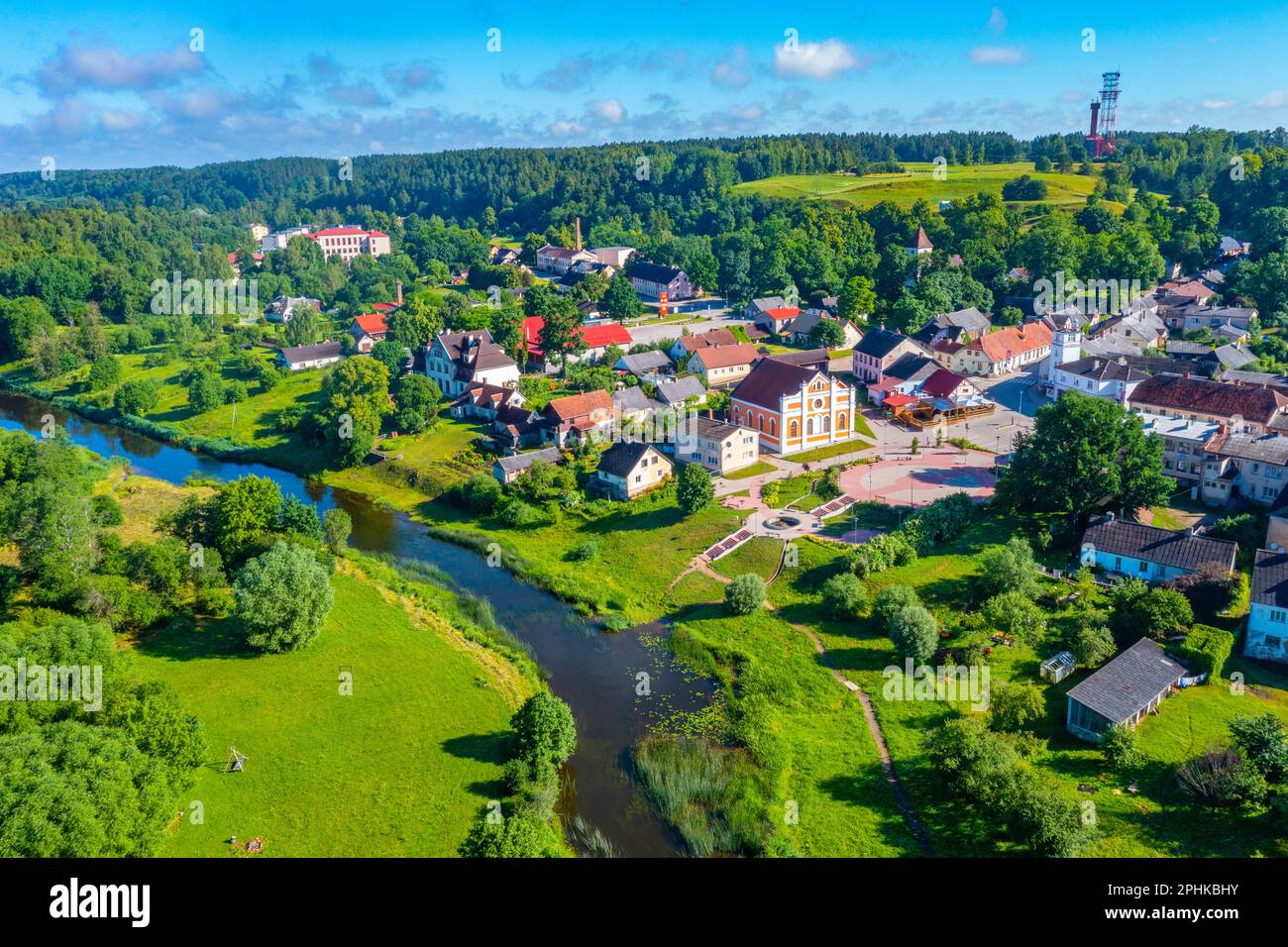 Cityscape of Latvian town Sabile Stock Photo - Alamy