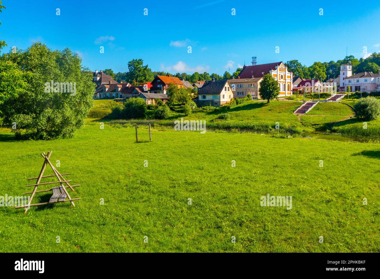 Cityscape of Latvian town Sabile Stock Photo - Alamy