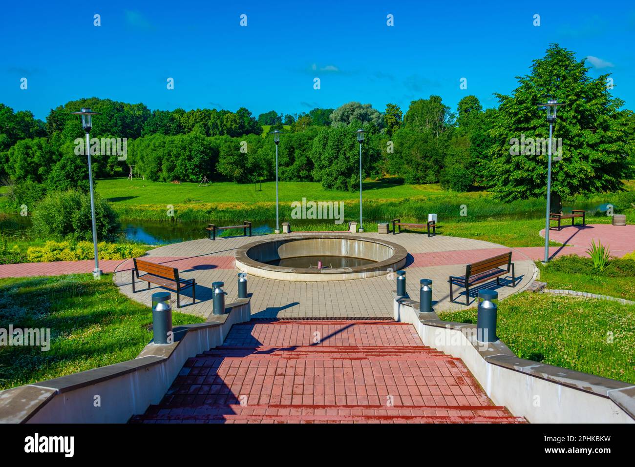Cityscape of Latvian town Sabile Stock Photo - Alamy