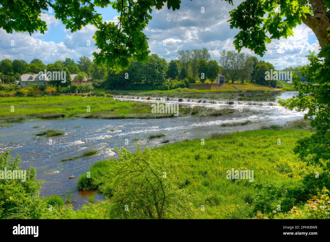 Venta waterfall at Latvian village Kuldiga Stock Photo - Alamy