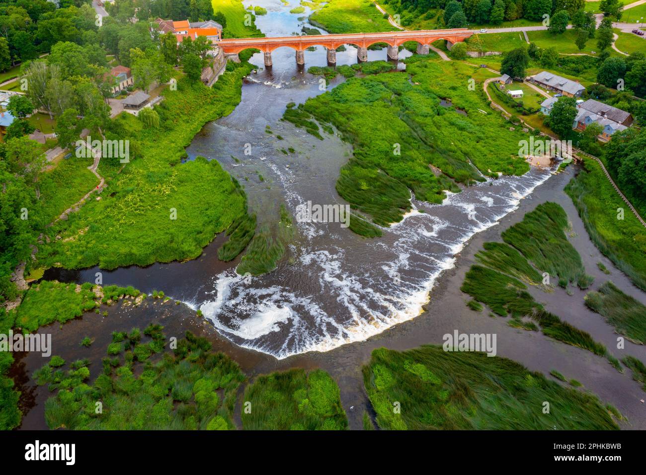 Venta waterfall at Latvian village Kuldiga Stock Photo - Alamy