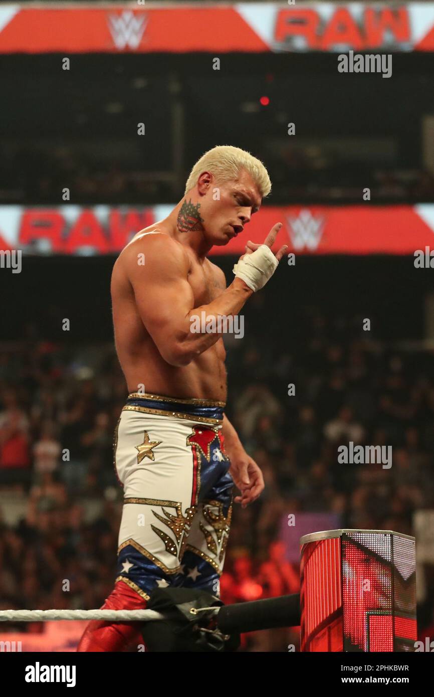 PHOENIX, ARIZONA - MARCH 27: Cody Rhodes in the ring during WWE ...