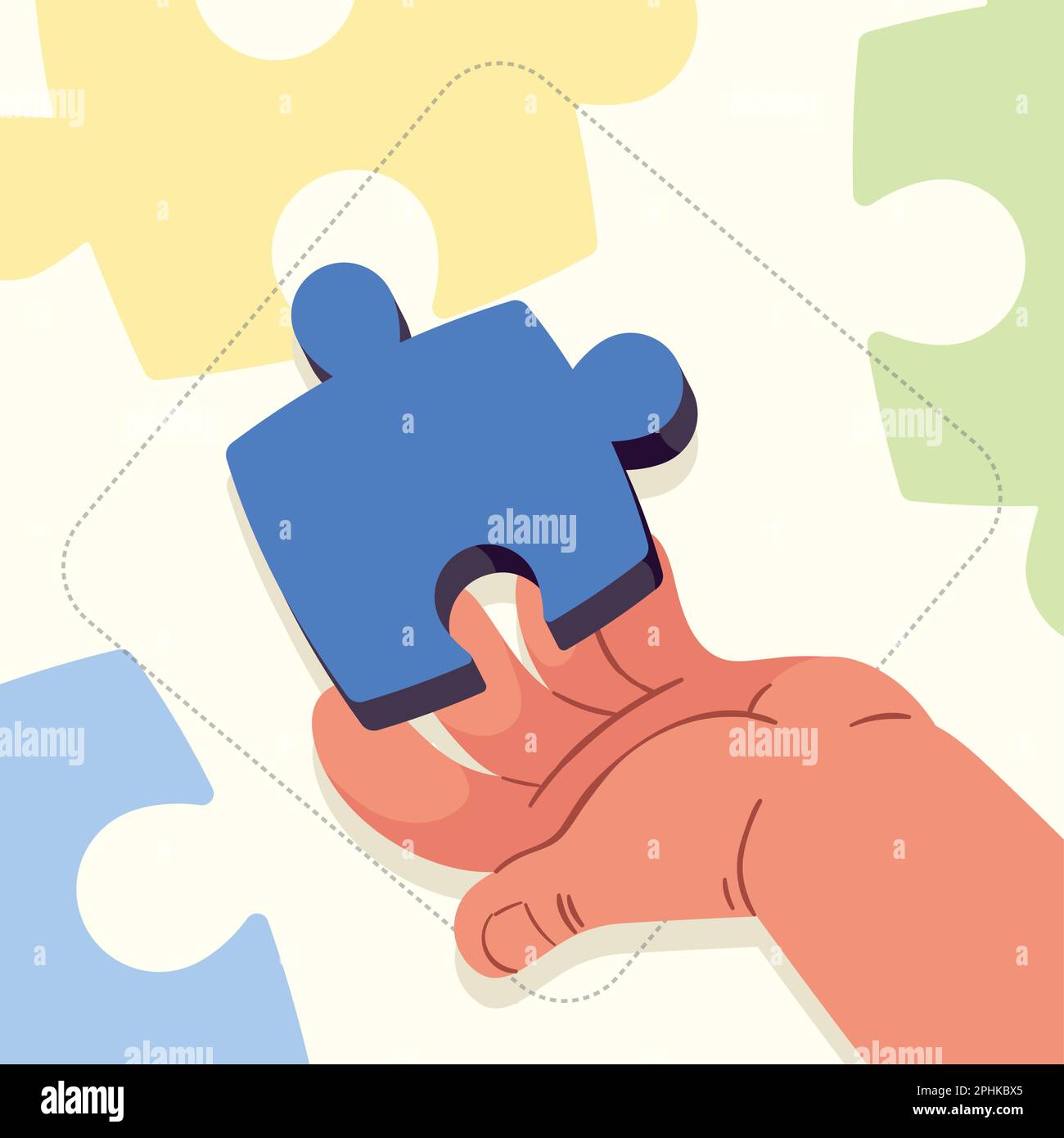 hand with puzzle pieces Stock Vector Image & Art - Alamy