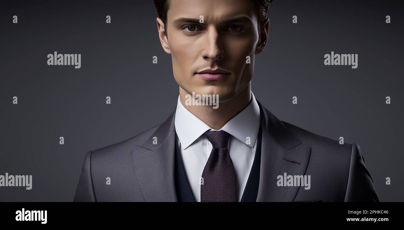 A male model is standing and posing wearing a plain black shirt and ...