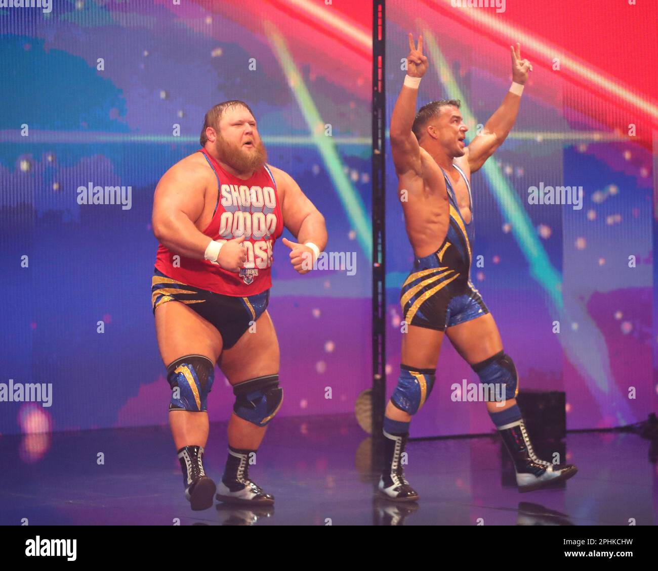 PHOENIX, ARIZONA - MARCH 27: (R-L) Otis and Chad Gable (Alpha Academy ...