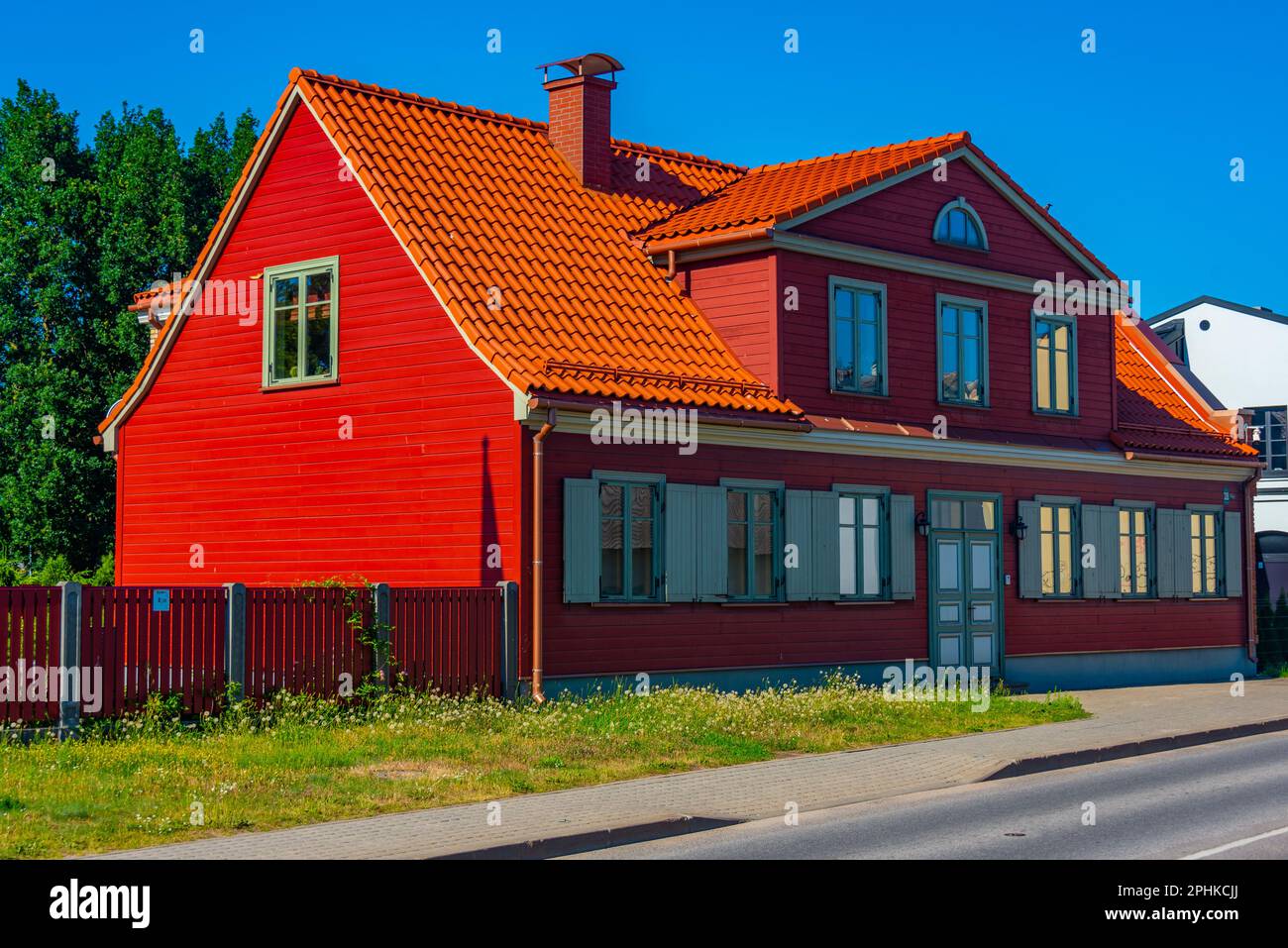 Historical buildings in Latvian town Liepaja Stock Photo - Alamy