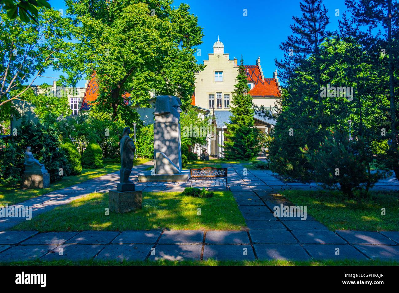 Historical buildings in Latvian town Liepaja Stock Photo - Alamy