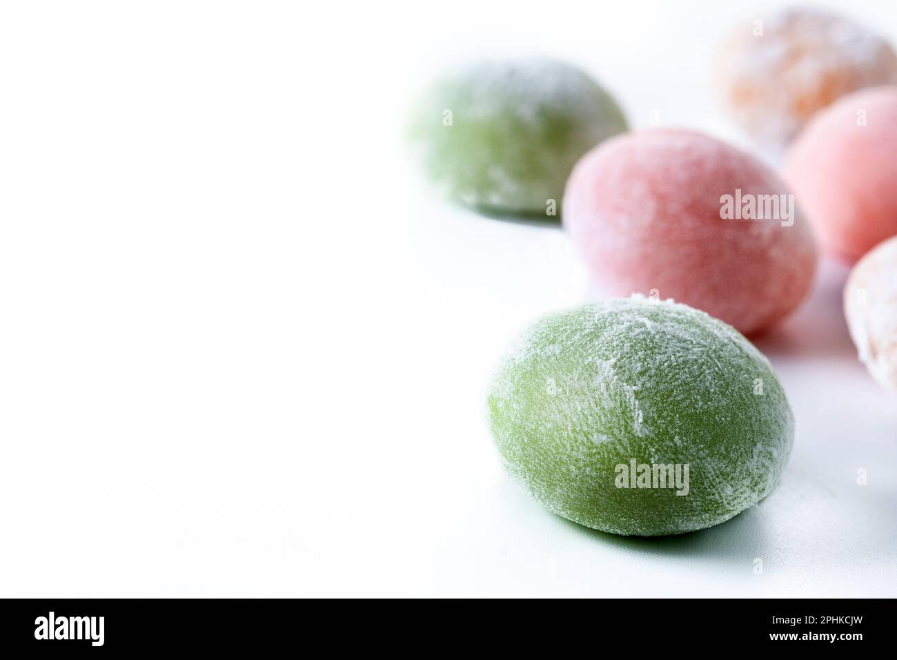 Japanese colorful mochi isolated on white background Stock Photo - Alamy
