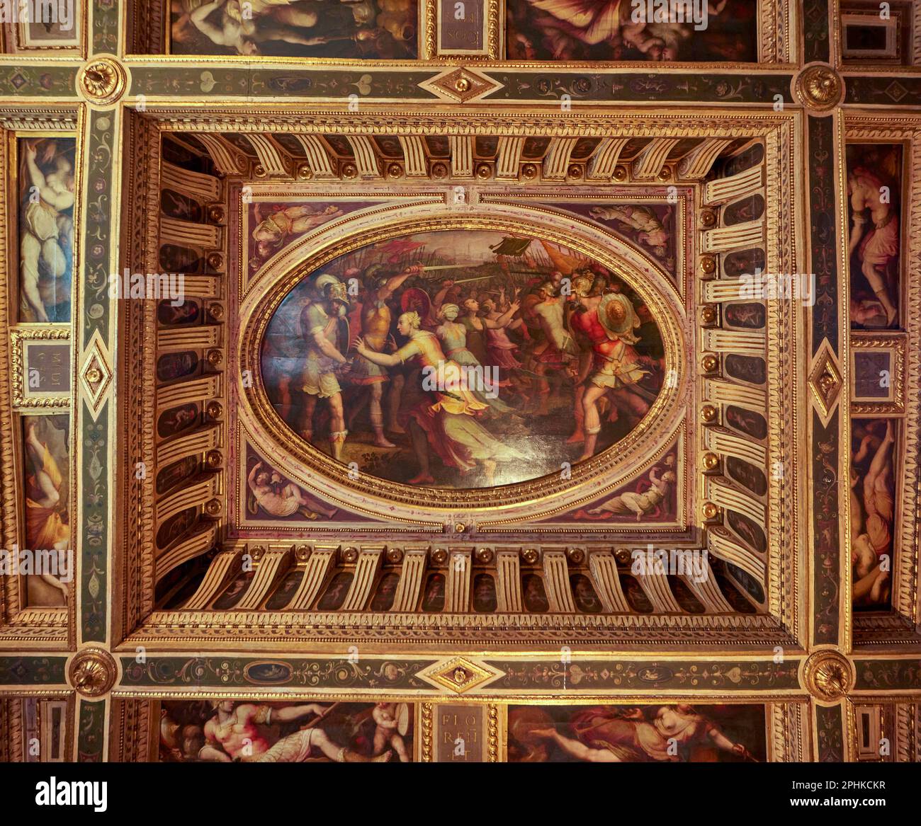 Impressive ceilings in the Old Palace ( Palazzo Vecchio ) in Florence ...