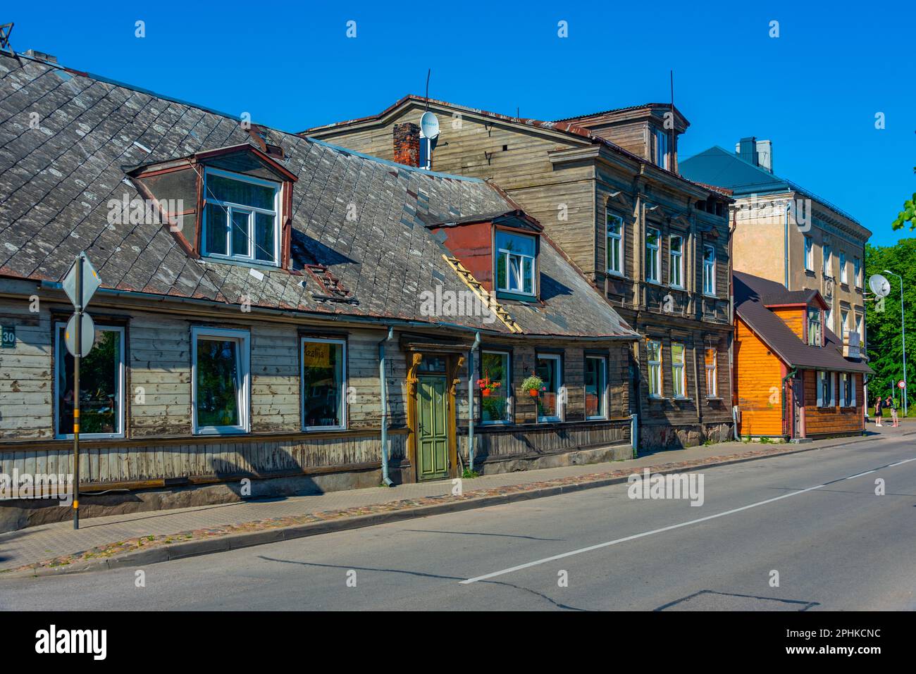 Historical buildings in Latvian town Liepaja Stock Photo - Alamy