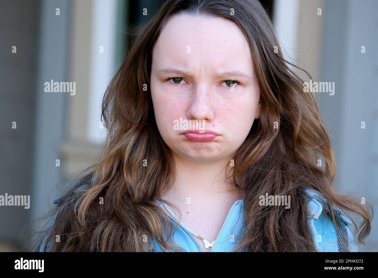 Offended little boy looking at camera. Caucasian appearance. Bad ...