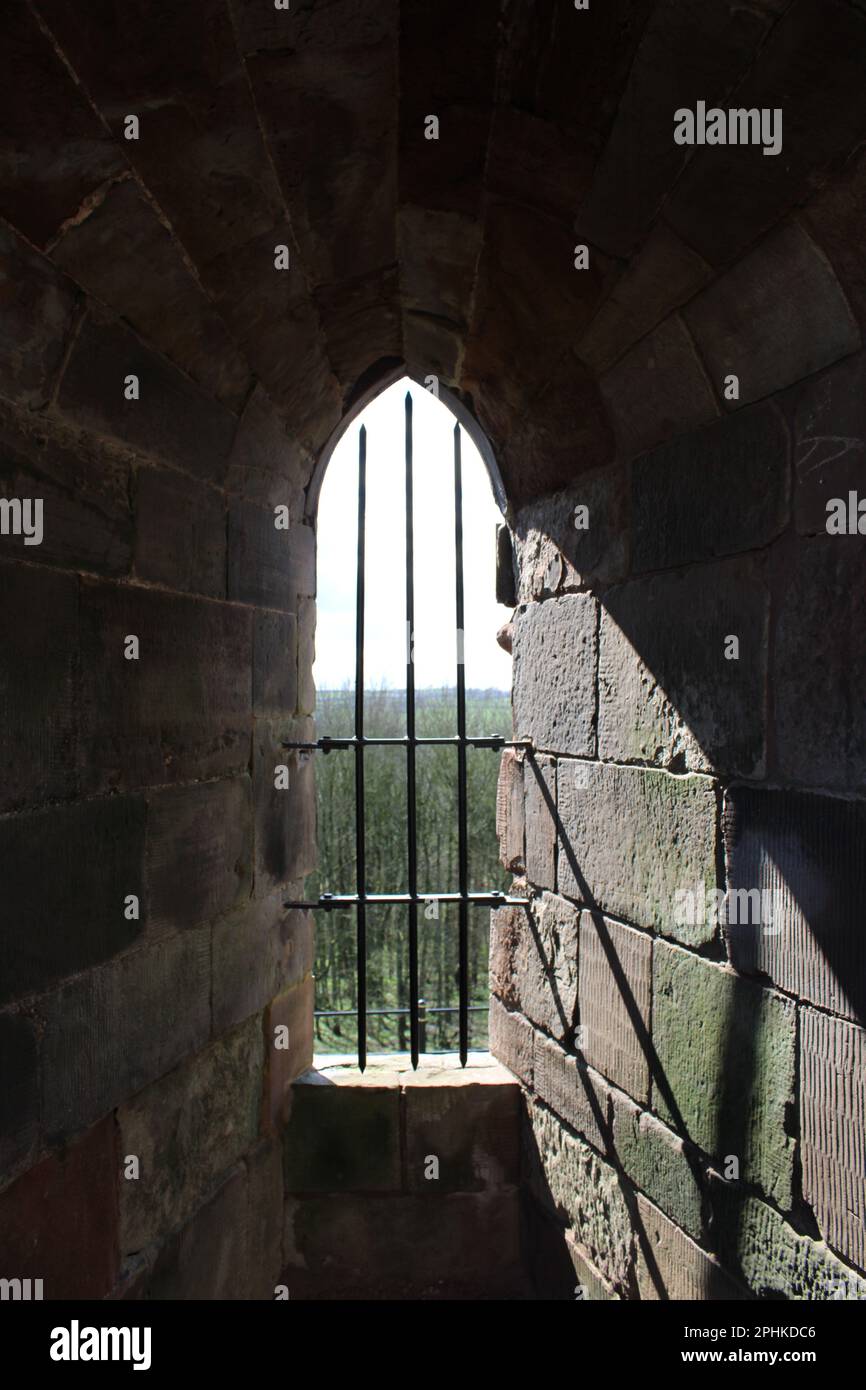 Stafford castle window Stock Photo - Alamy