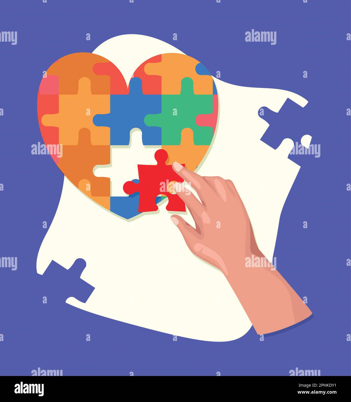 hand forming puzzle heart Stock Vector Image & Art - Alamy