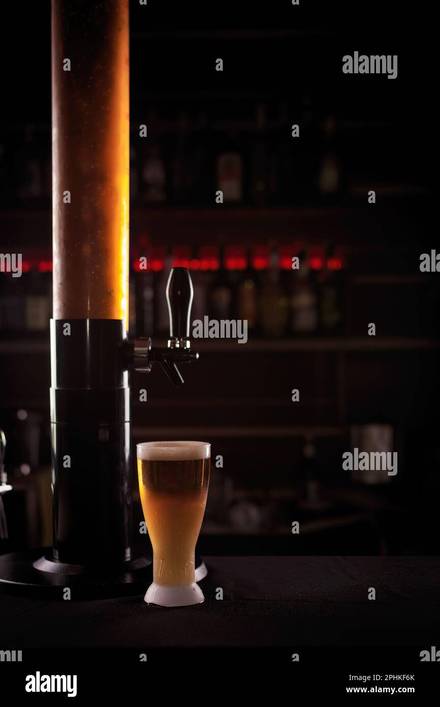 A pint of golden beer at the local bar Stock Photo - Alamy
