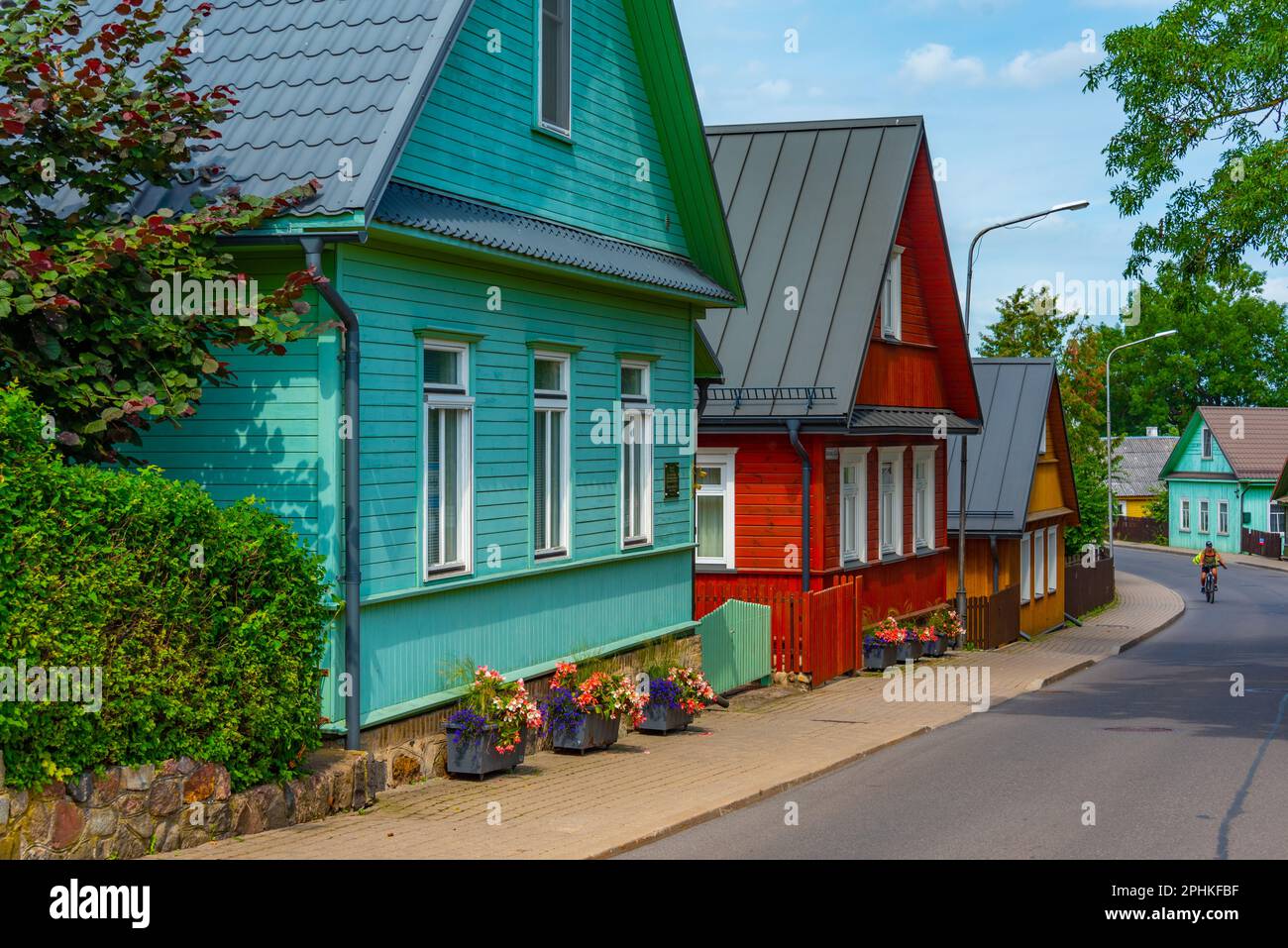 Timber houses in Lithuanian town Trakai Stock Photo - Alamy