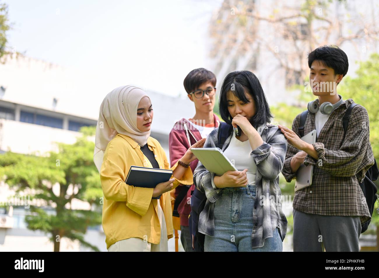 A group of kind young Asian-diverse college students are encouraging ...