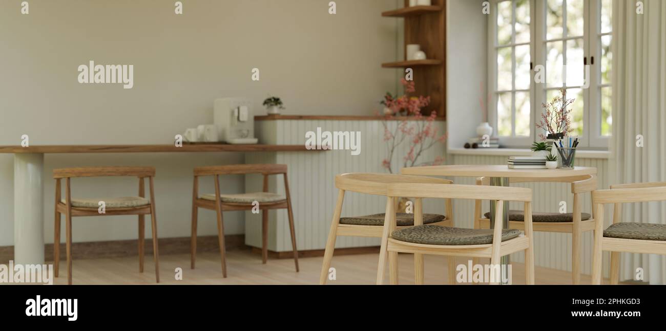 Beautiful minimal and comfortable office relaxation room with wood ...