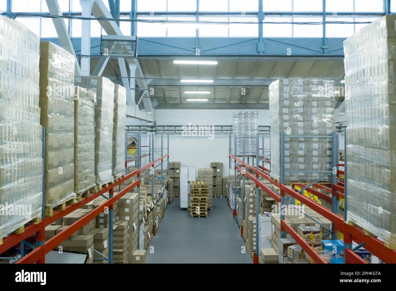 Warehouse with lots of products. Wholesale business Stock Photo - Alamy