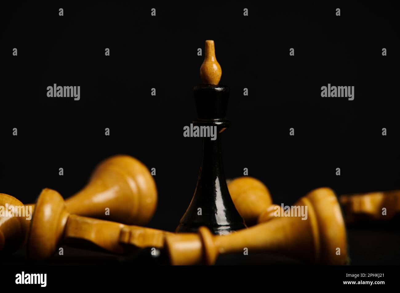 Destruction of chess figures series. Kings facing each other. Symbolic ...