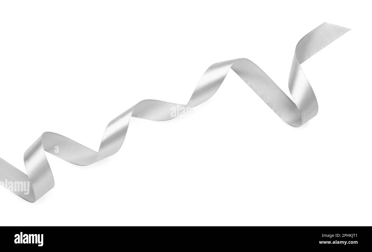 Beautiful ribbon isolated on white, top view Stock Photo - Alamy