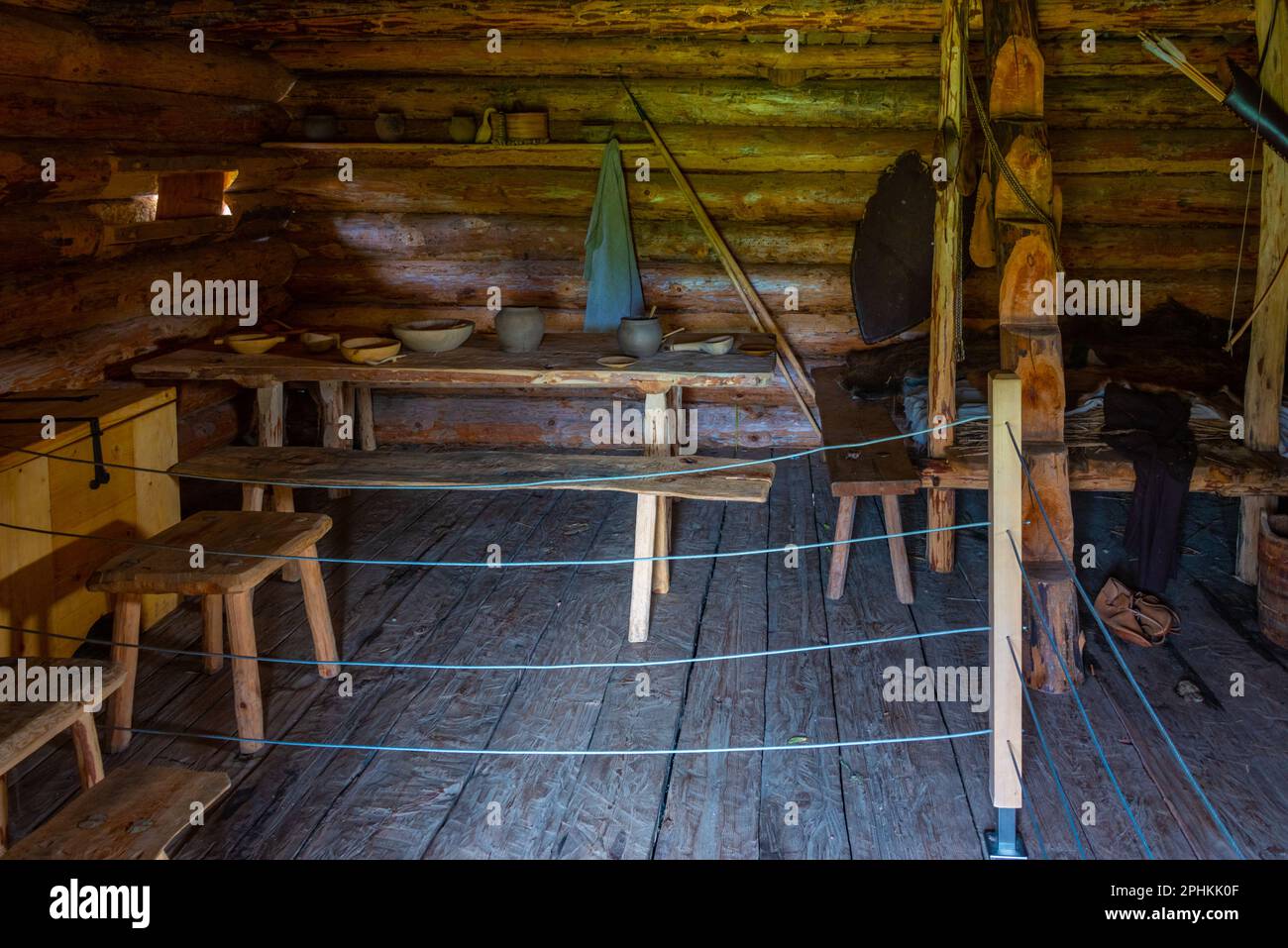 Reconstructed timber village from the viking age at Kernave, Lithuania ...