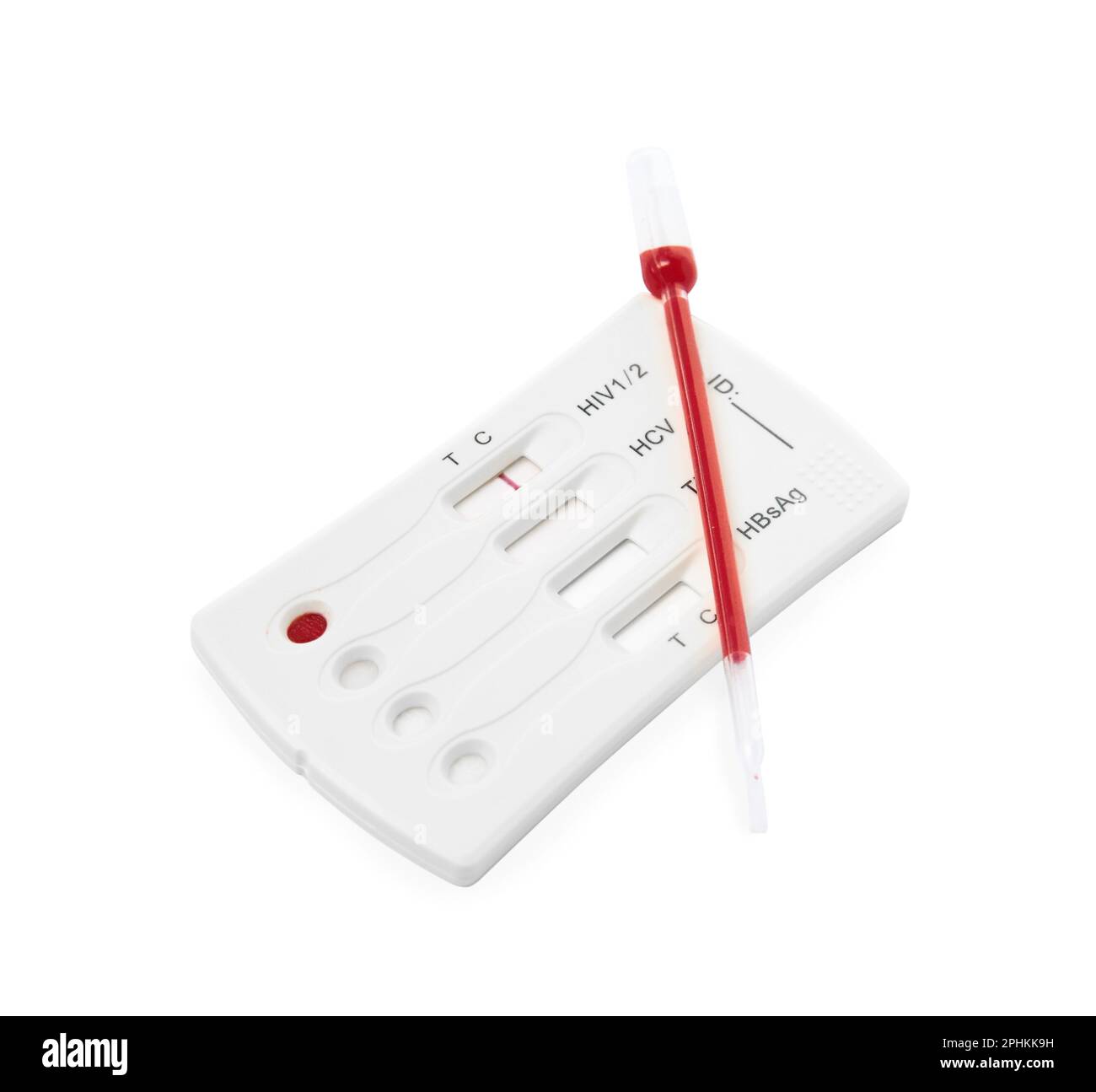 Disposable express hepatitis test kit on white background Stock Photo ...