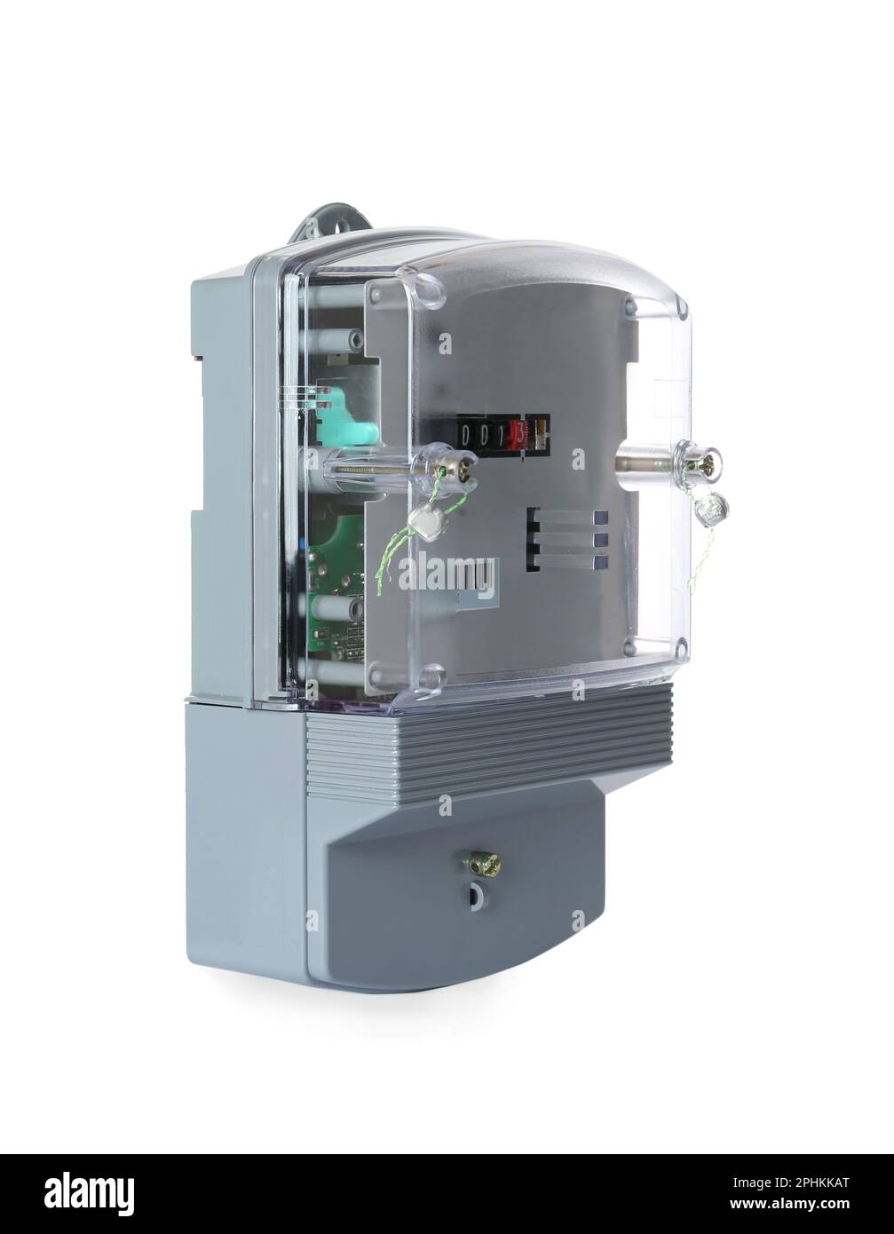 Electricity meter isolated on white background. Measuring device Stock ...