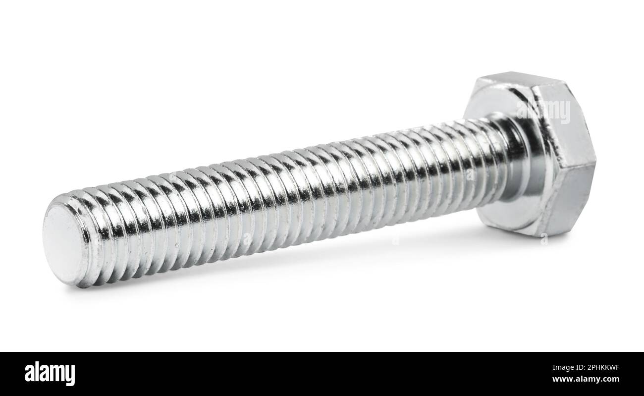 One metal hex bolt isolated on white Stock Photo - Alamy