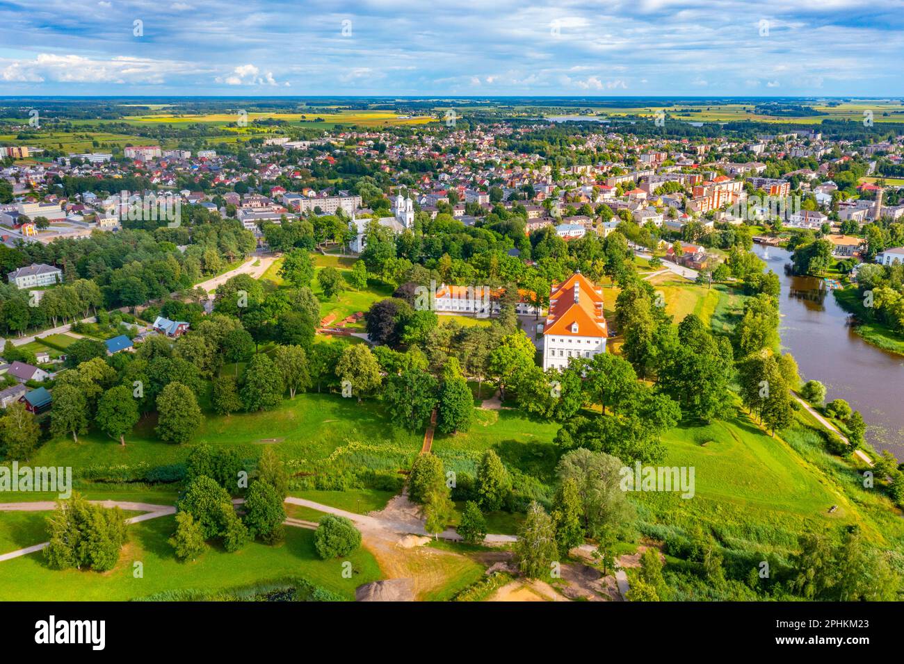 Aerial view of Birzai Castle in Lithuania Stock Photo - Alamy