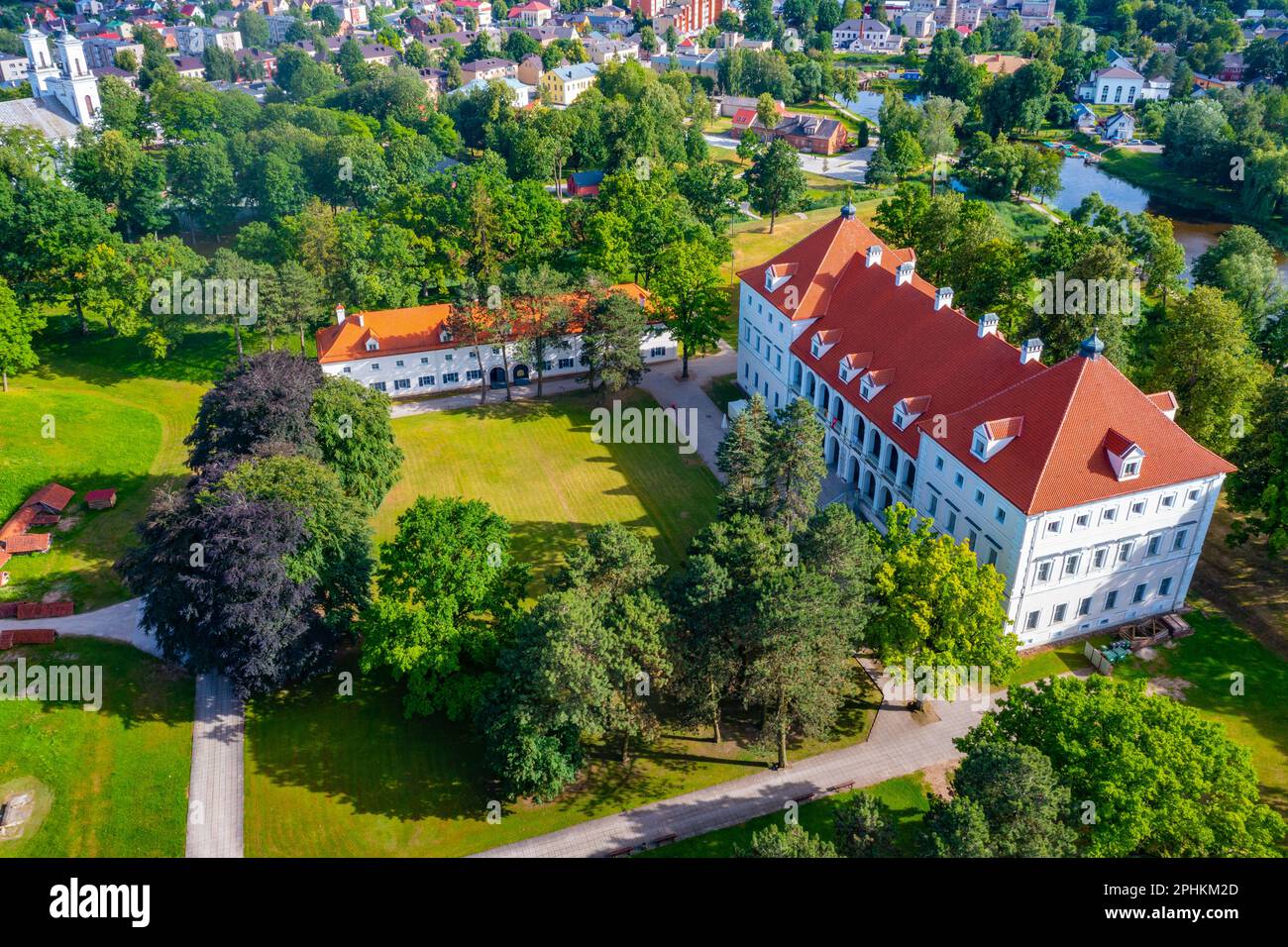 Aerial view of Birzai Castle in Lithuania Stock Photo - Alamy