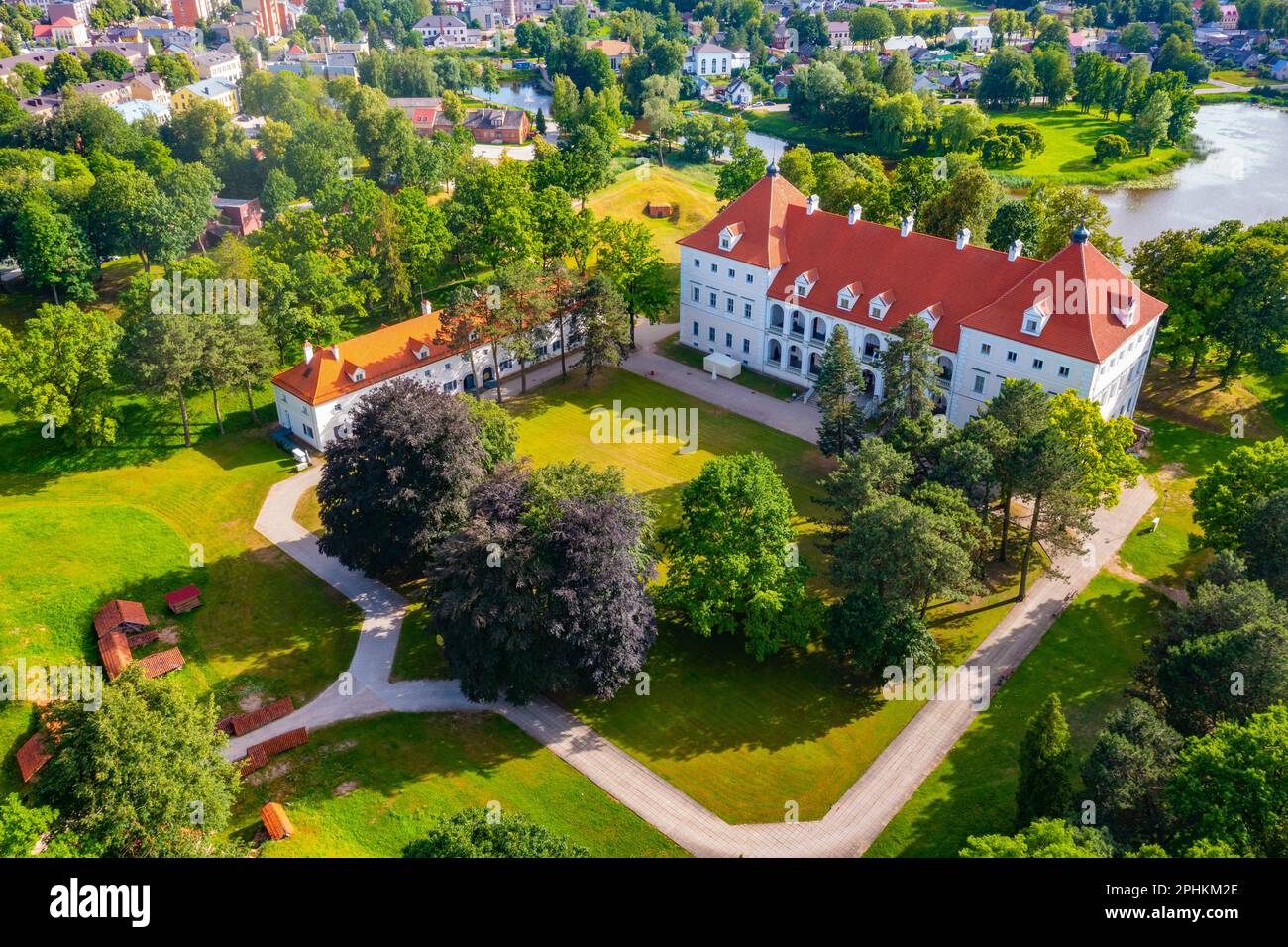 Aerial view of Birzai Castle in Lithuania Stock Photo - Alamy