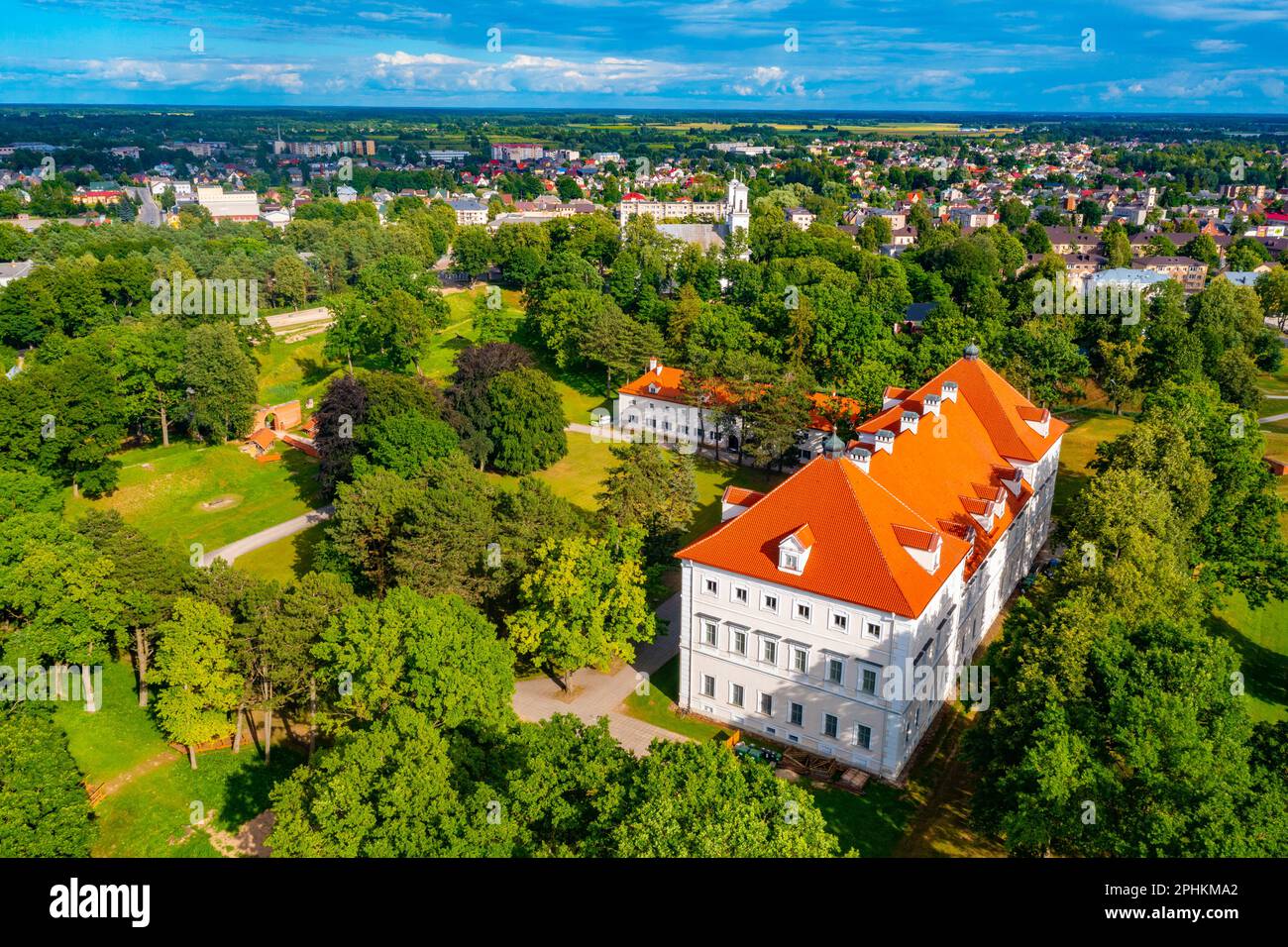 Aerial view of Birzai Castle in Lithuania Stock Photo - Alamy