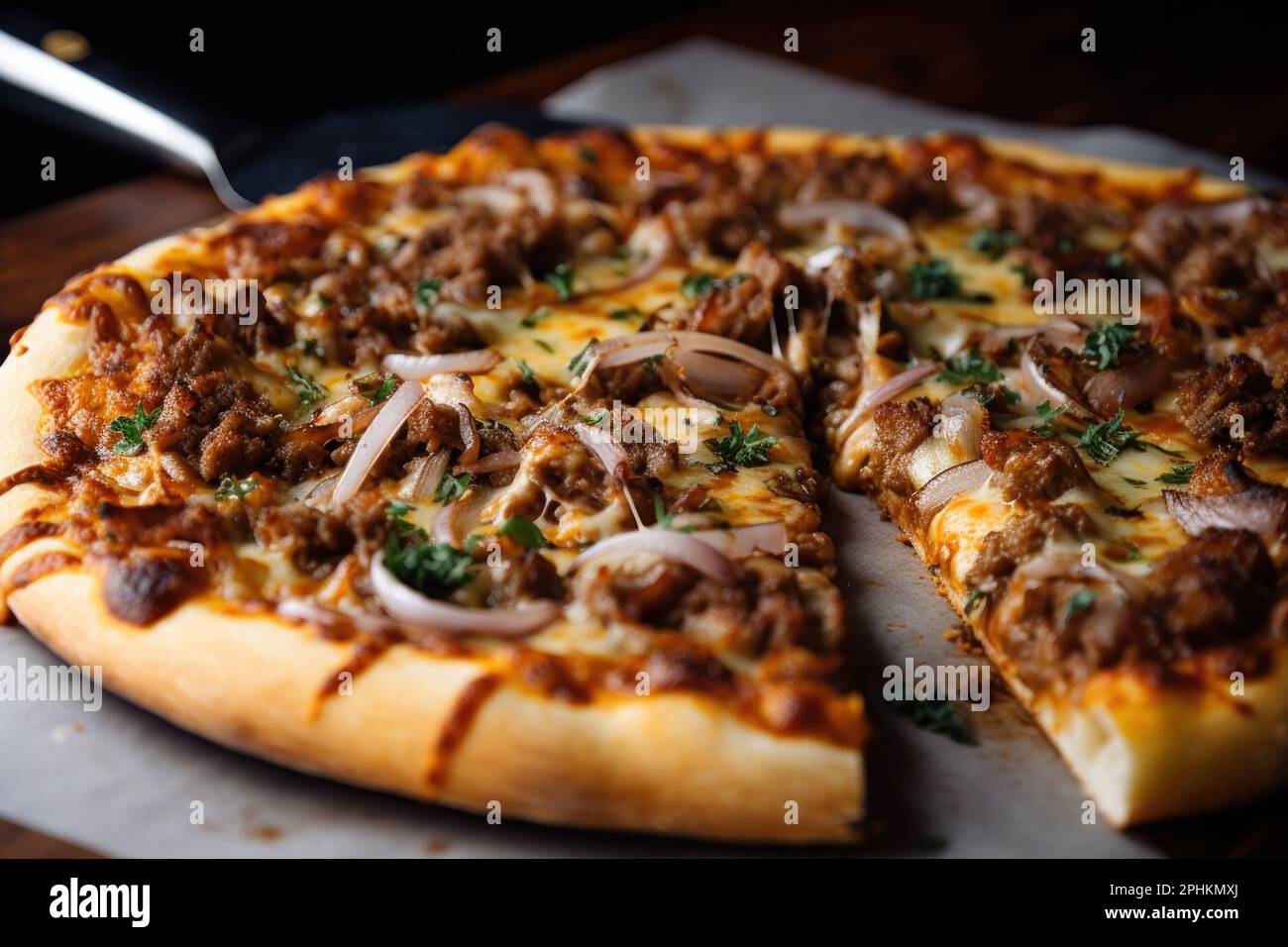 Italian all types of pizza collection on wooden background Stock Photo ...