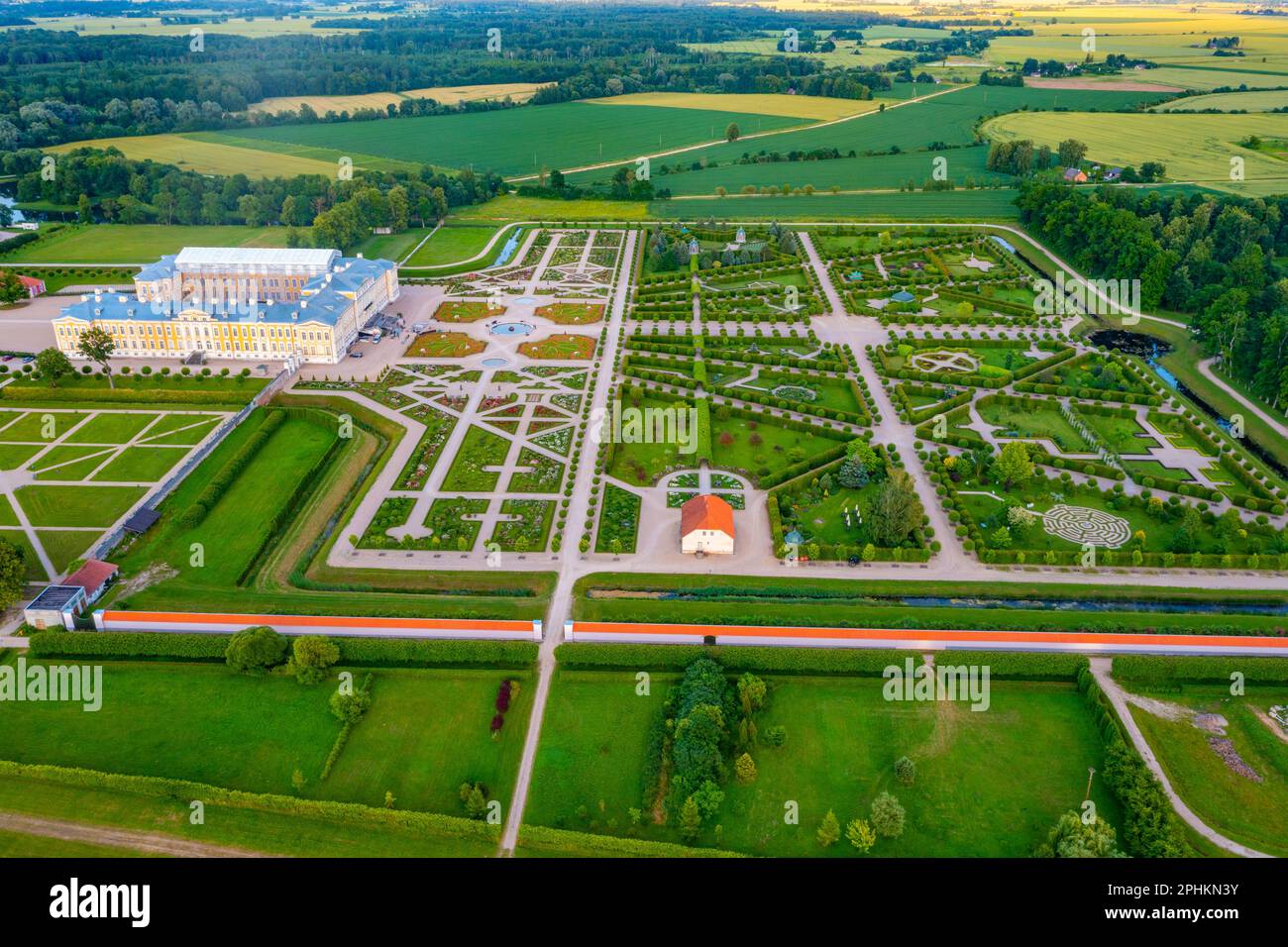 Panorama view of Rundale Palace Museum in Latvia Stock Photo - Alamy