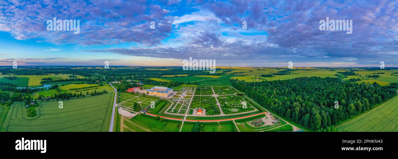 Panorama view of Rundale Palace Museum in Latvia Stock Photo - Alamy