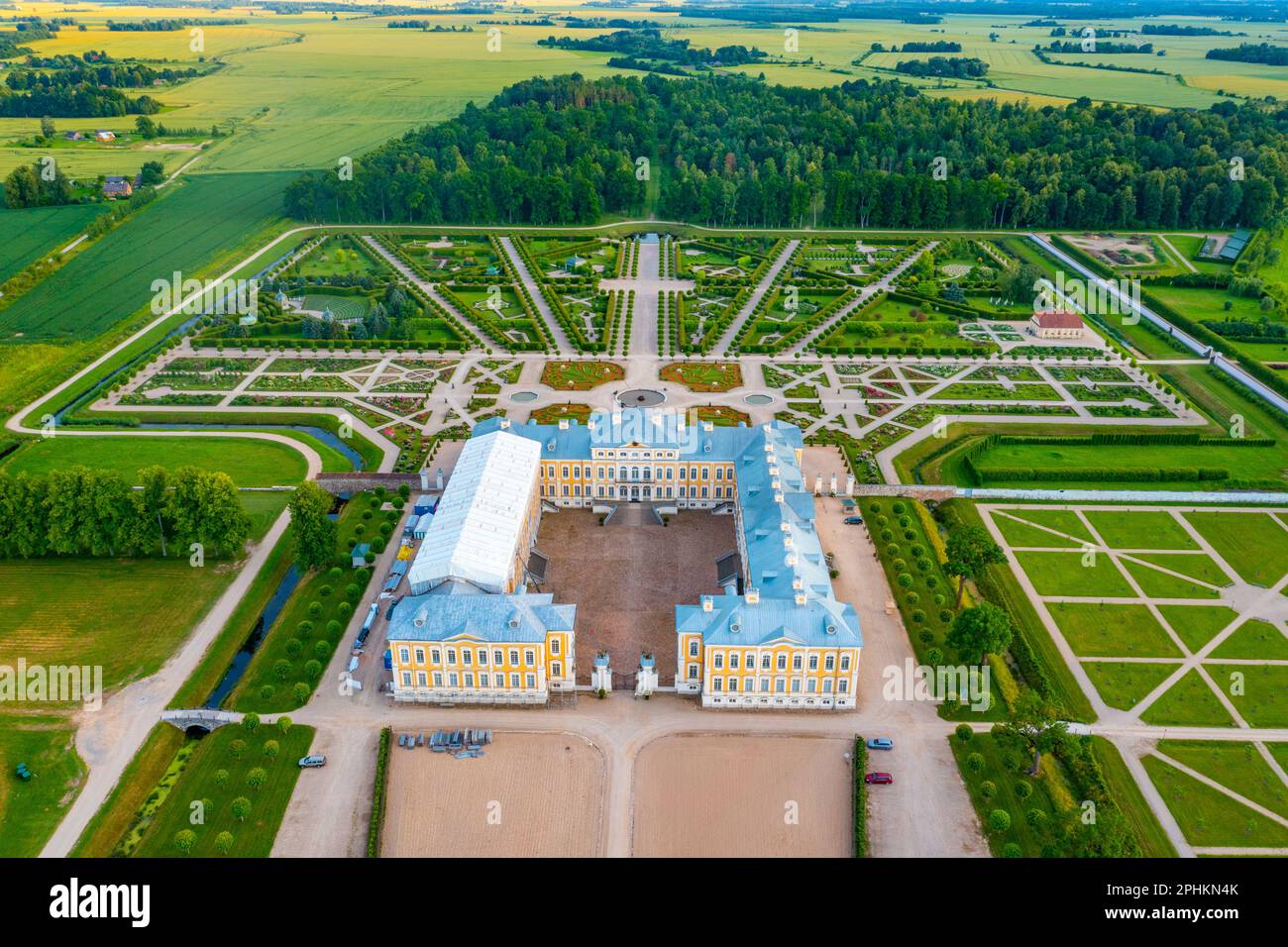 Panorama view of Rundale Palace Museum in Latvia Stock Photo - Alamy