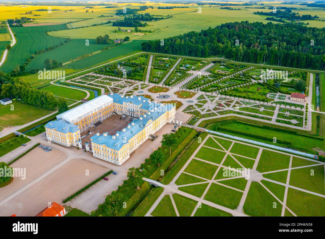 Panorama view of Rundale Palace Museum in Latvia Stock Photo - Alamy